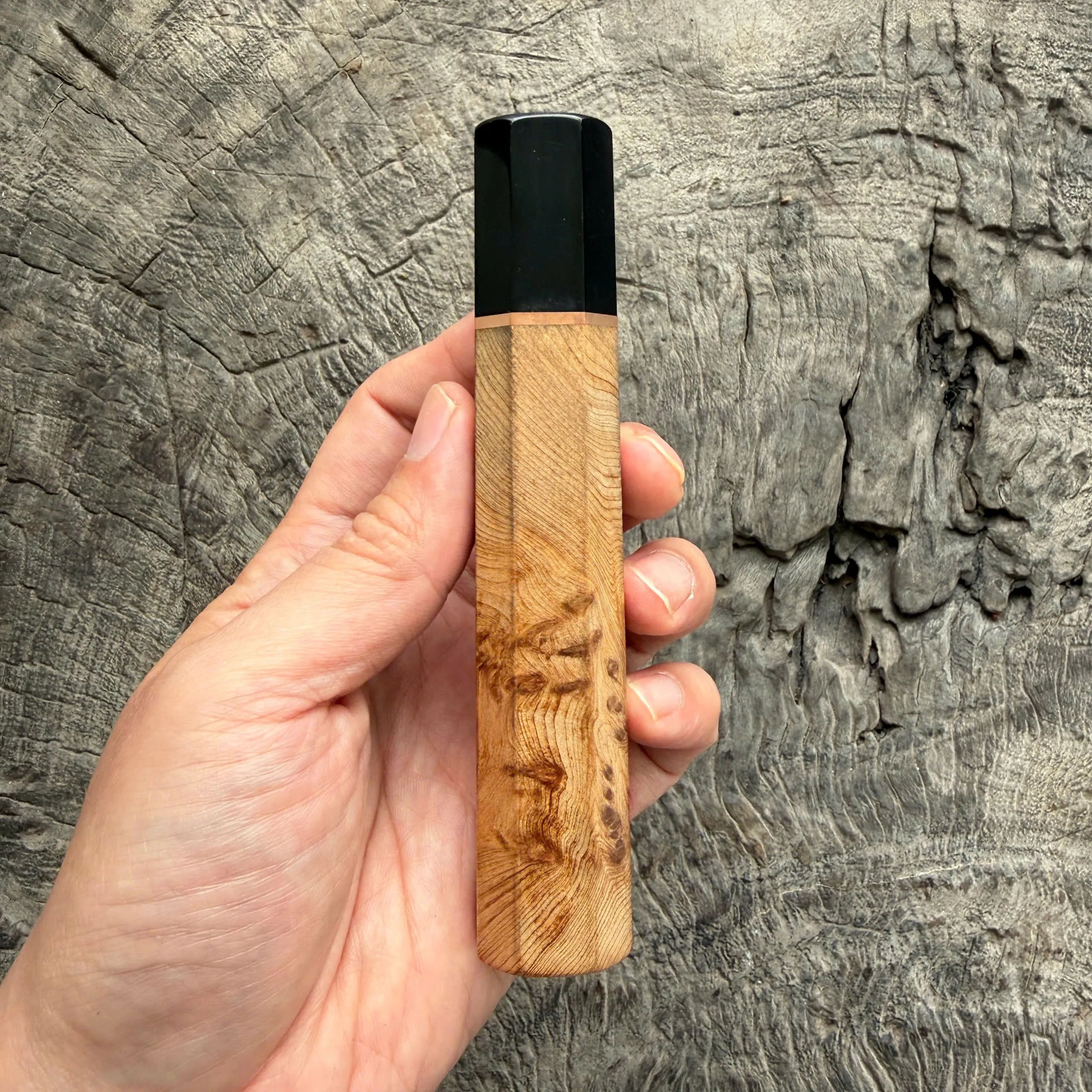 I- 7 Viet Cedar Burl Wood Wa handle, Black Horn Ferrule, Copper spacer ...